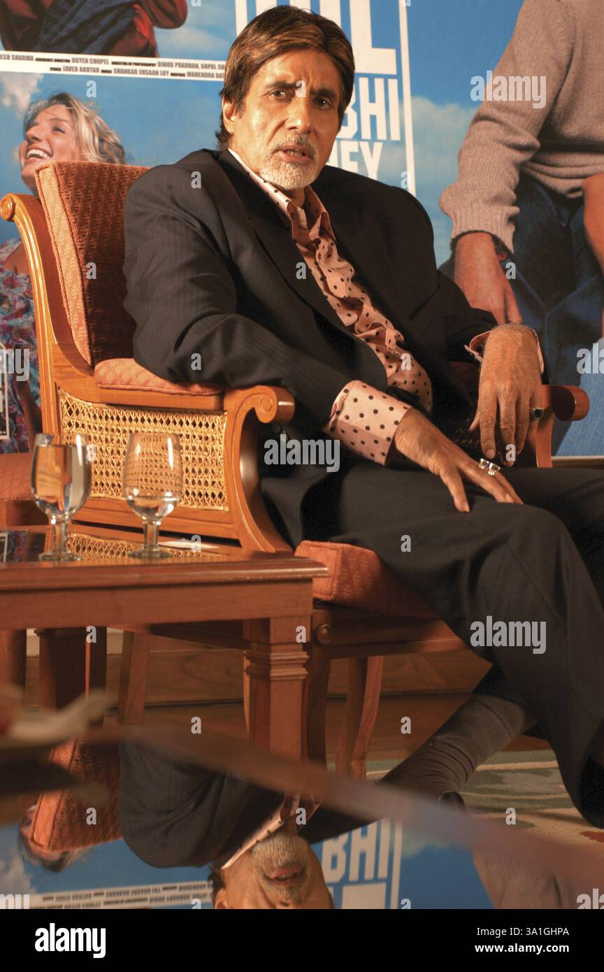 South Asian Indian Bollywood actor Amitabh Bachchan at film city ...