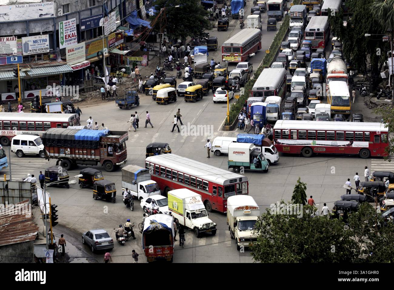 Traffic chaotic situations at junction of Saki naka, Bombay Mumbai ...