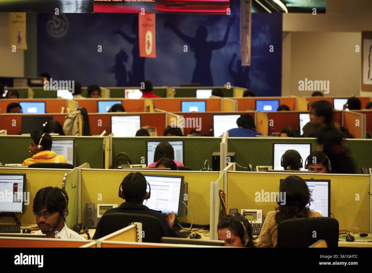 Call centre office, Bombay now Mumbai, Maharashtra, India, Asia Stock ...