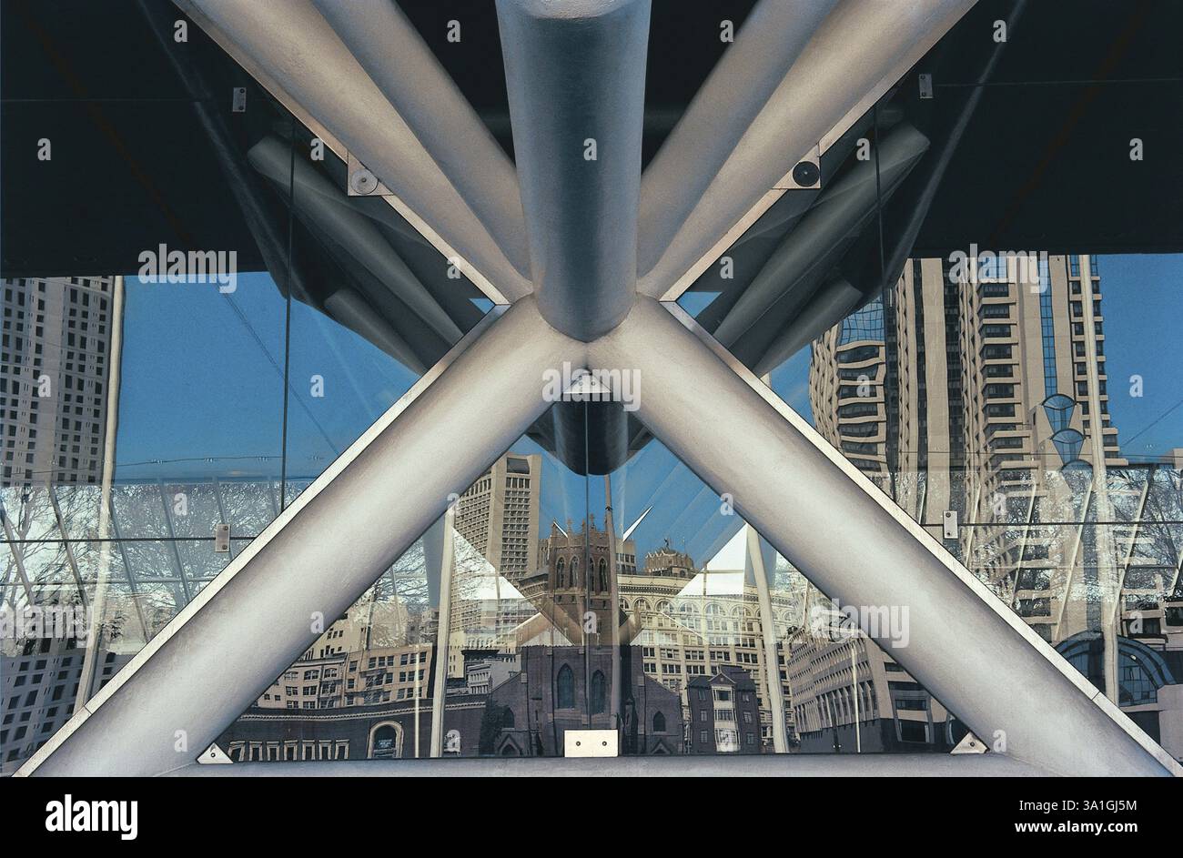 Pillars supporting flyover, San Francisco City, U.S.A. United States of ...