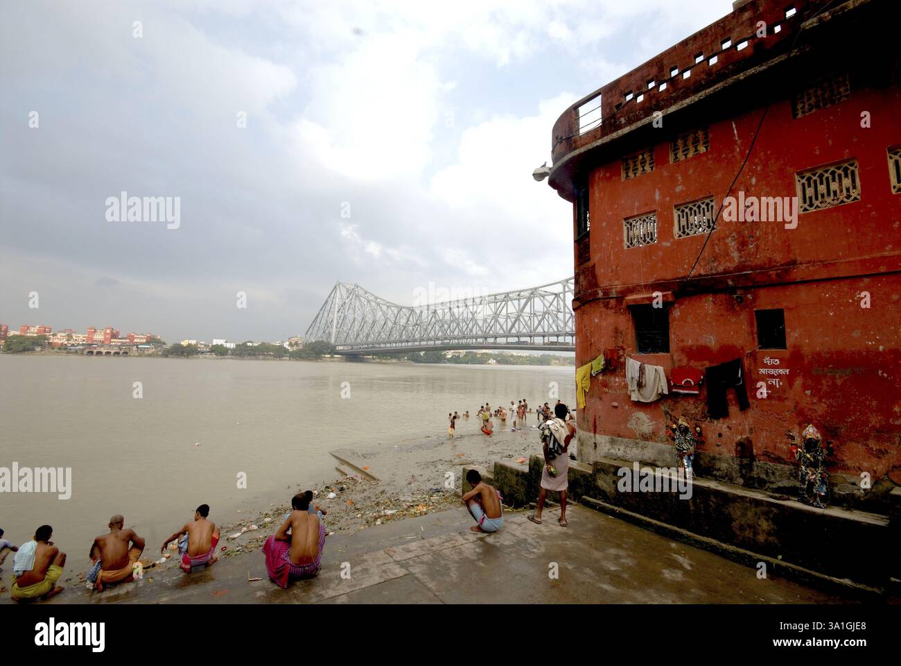 Jagannath ghat, Howrah bridge, Calcutta, West Bengal, India, Asia Stock ...