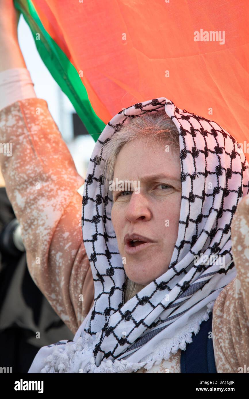 London, England, UK. 8th Mar 2025. Pro-Palestine protesters gathered in ...