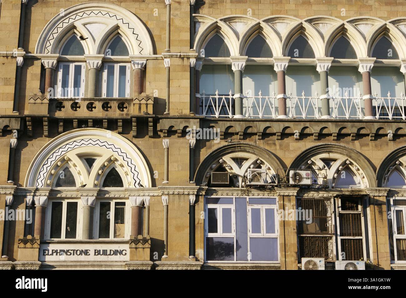 Windows of gothic architecture Elphinstone building at Bombay now ...