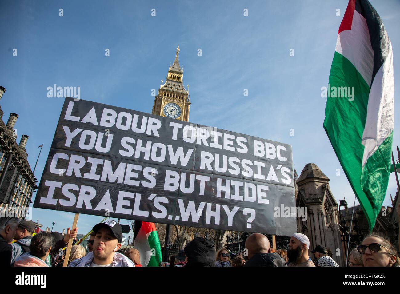 London, England, UK. 8th Mar 2025. Pro-Palestine protesters gathered in ...