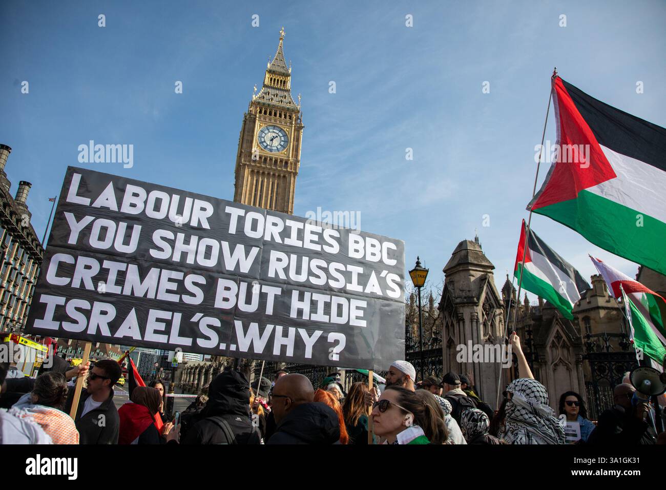 London, England, UK. 8th Mar 2025. Pro-Palestine protesters gathered in ...