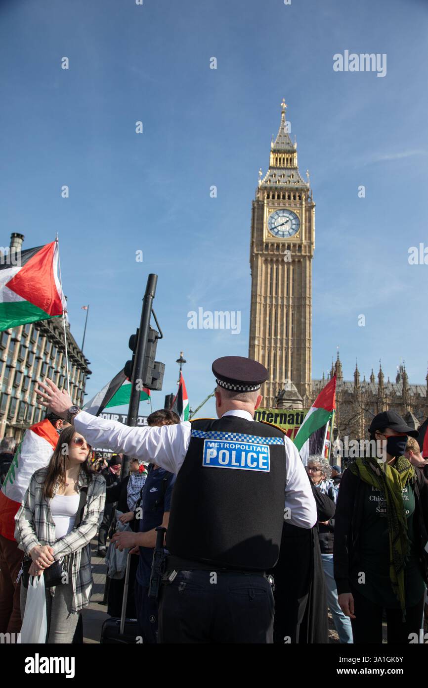 London, England, UK. 8th Mar 2025. Pro-Palestine protesters gathered in ...