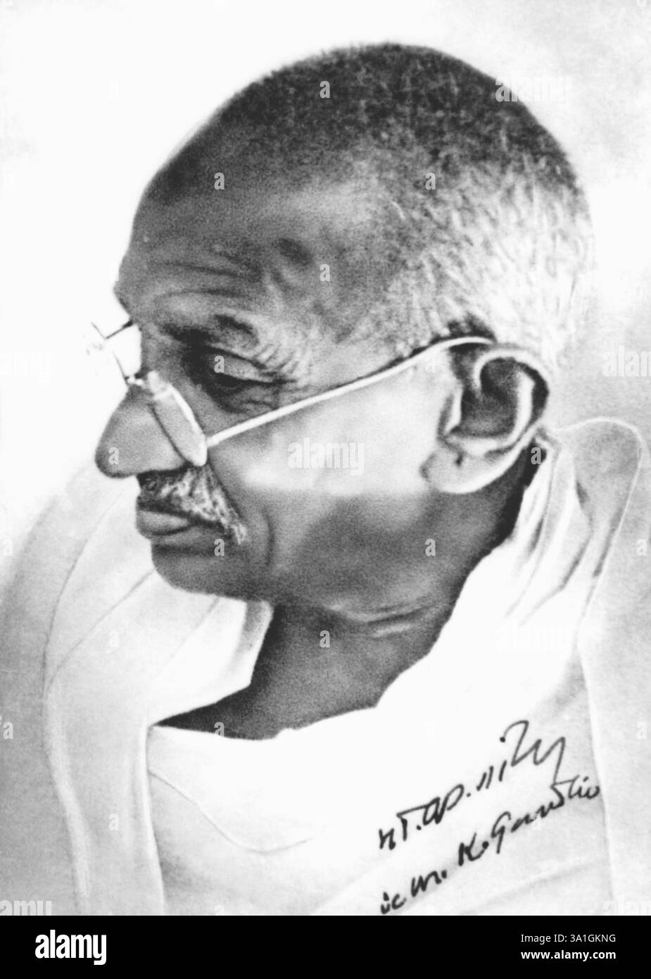 Mahatma Gandhi's signature in Gujarati and English, 1940, India NO MR ...