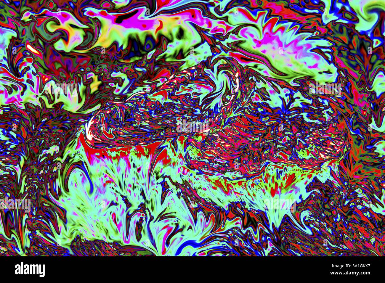 Modern fine art, computer & digital photography view of waterfall Stock ...