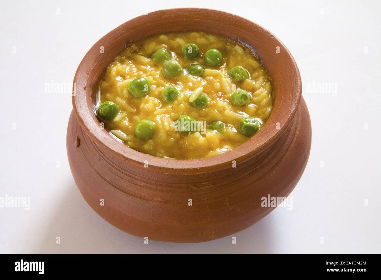 Indian cuisine handi khichdi served in pot made from basmati rice arhar ...