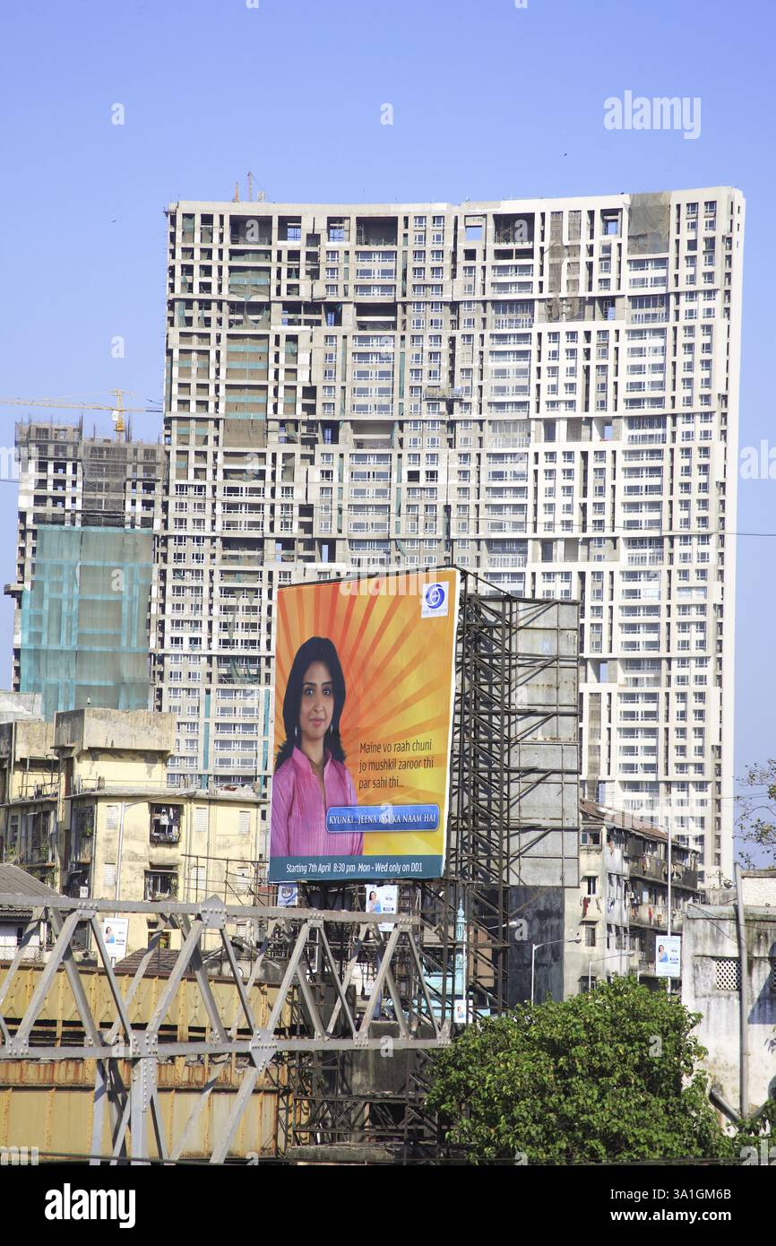 Construction of new building & television serial show poster Kyunki ...