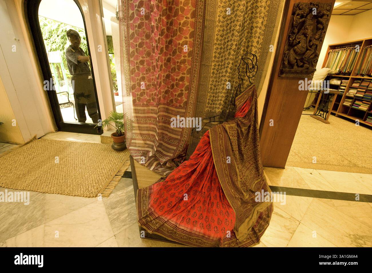 Traditional fabric shop, Kaniksha is a brand ambassador, Calcutta, West ...