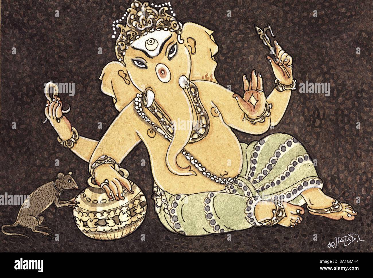 Ganesha, hindu belief, hindu, hinduism, art, artist s. rajam, himalayan ...