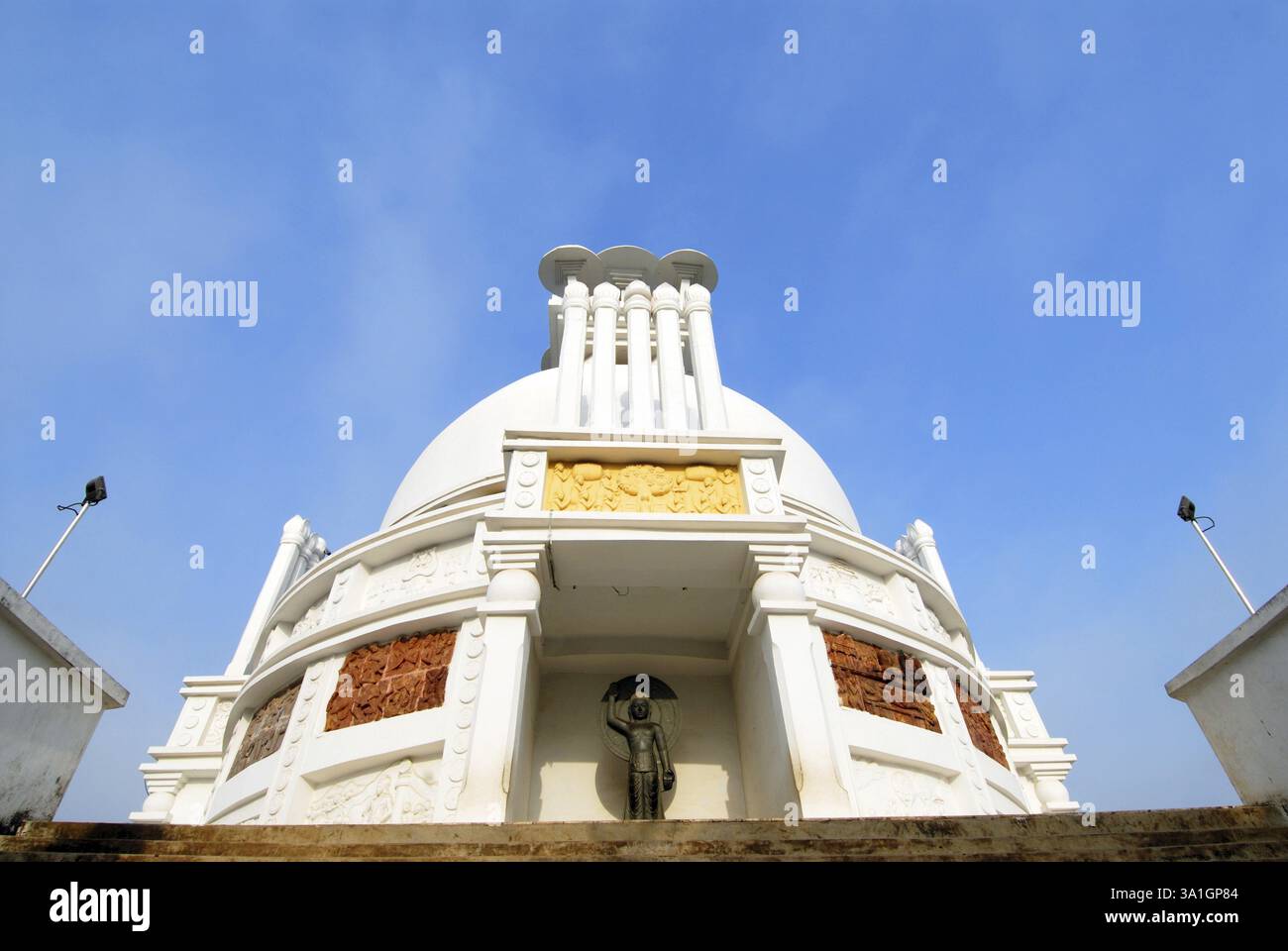 Shanti stupa, Dauli hill, Bhubaneswar, Orissa, India, Asia Stock Photo ...