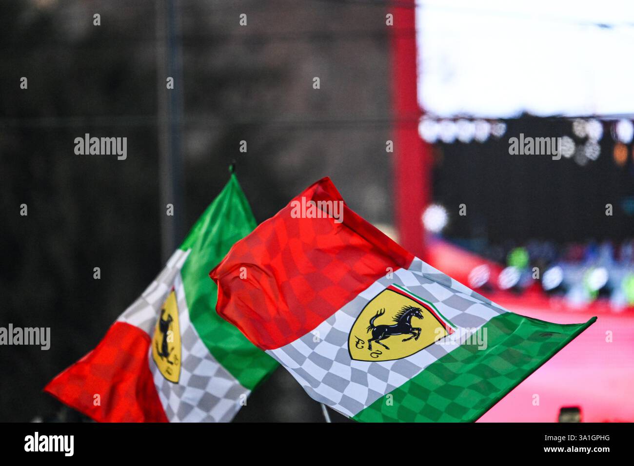 Italy. 6th Mar, 2025. Ferrari Supporters during Formula 1 drivers team ...