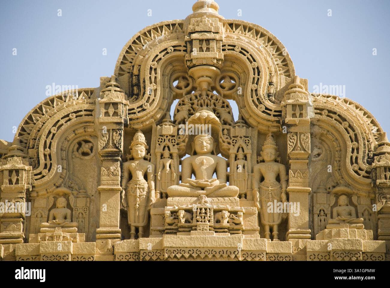 Ornate arch, toran at the main entrance of Lodurva Jain temple at ...
