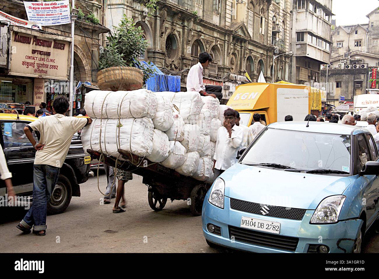 Old building and view of Kalbadevi street, Marine Lines, Bombay Mumbai ...