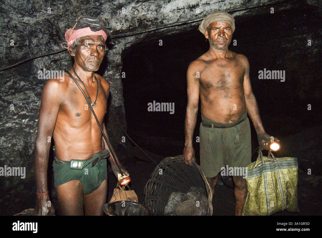 Coal miners, Coal Mines at Dhanbad, Jharkhand, India, Asia Stock Photo ...