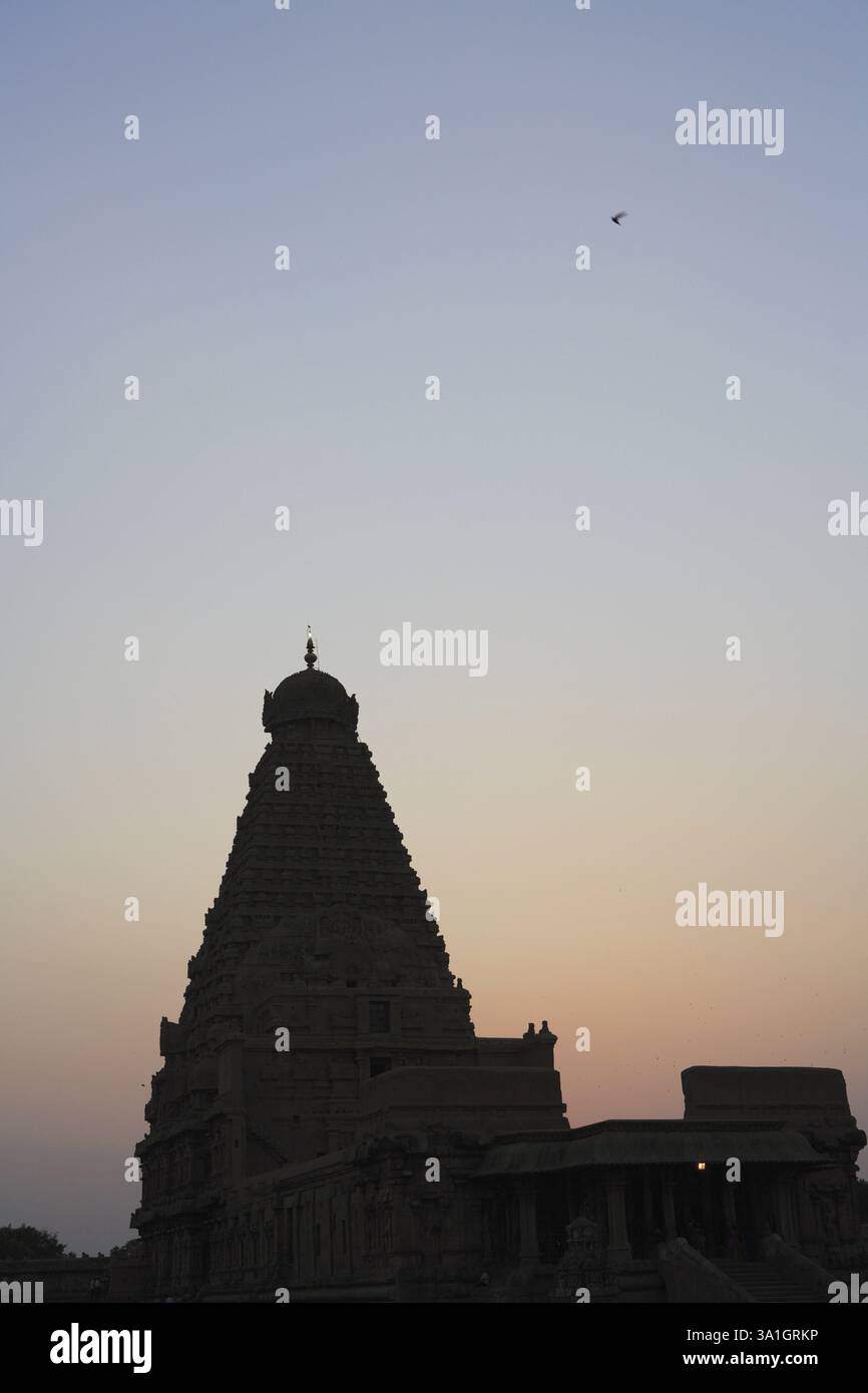 Sunset at Brihadeshwara Temple also called Big Temple dedicated to Lord ...