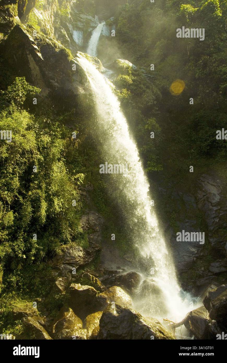 Waterfall on way to Lachen, Sikkim, India, Asia Stock Photo - Alamy