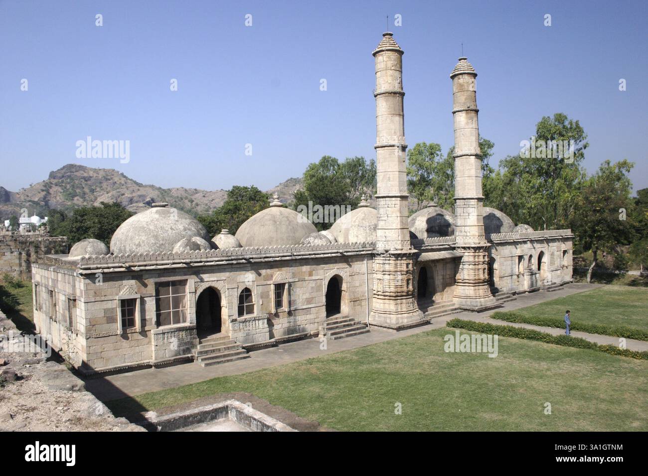 Sahar Ki Masjid arch doorway with two minarets built half of 15th ...