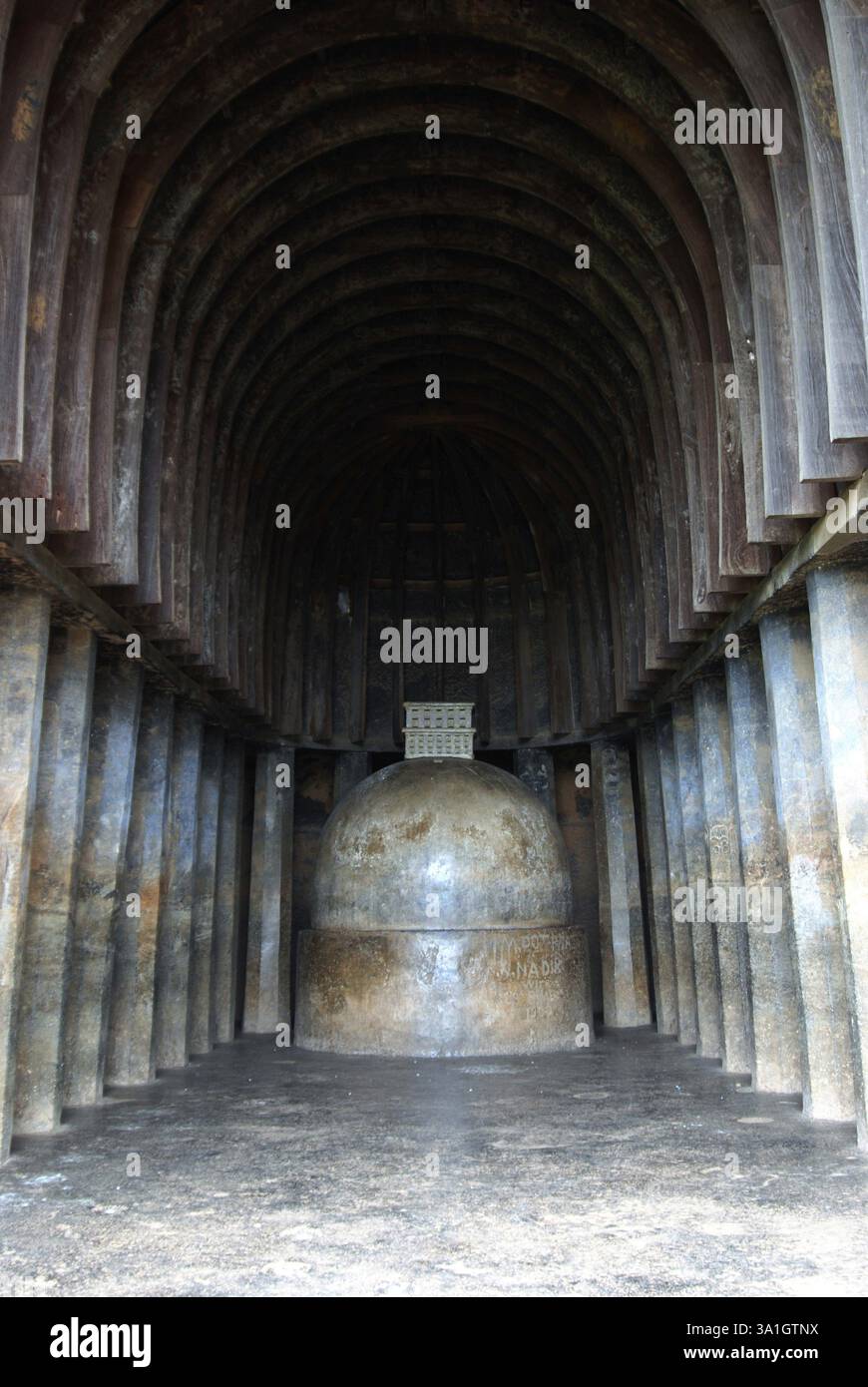 Stupa in Bhaja caves, vihara monasteries Buddhist rock-cut caves in ...