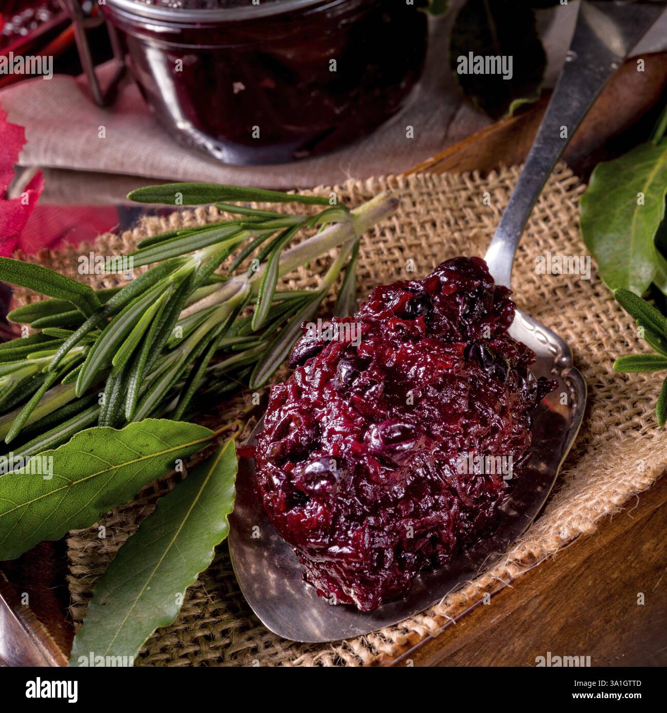 Cranberry chutney with red beet Stock Photo - Alamy