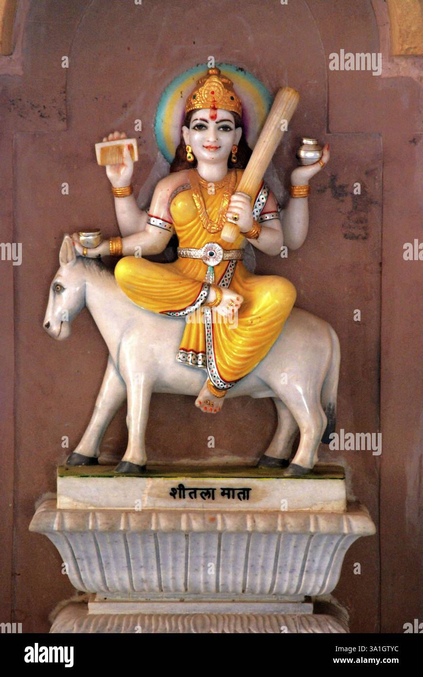 Statue of goddess Sheetla Mata, India, Asia Stock Photo - Alamy