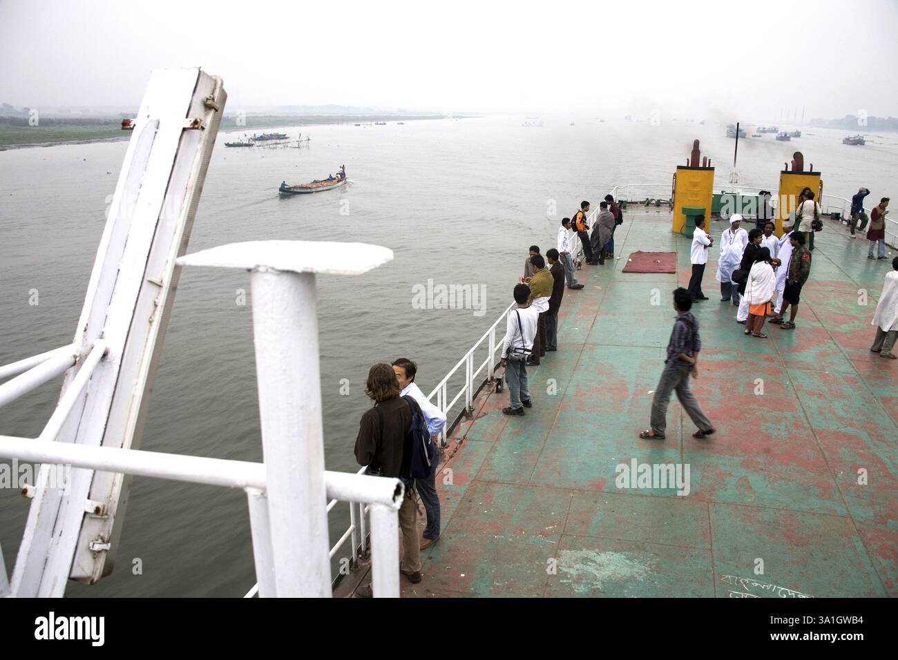 People traveling in Cruise boat in Burigunga Buri Gunga River, Sadarghat Boat terminal, Dhaka ...