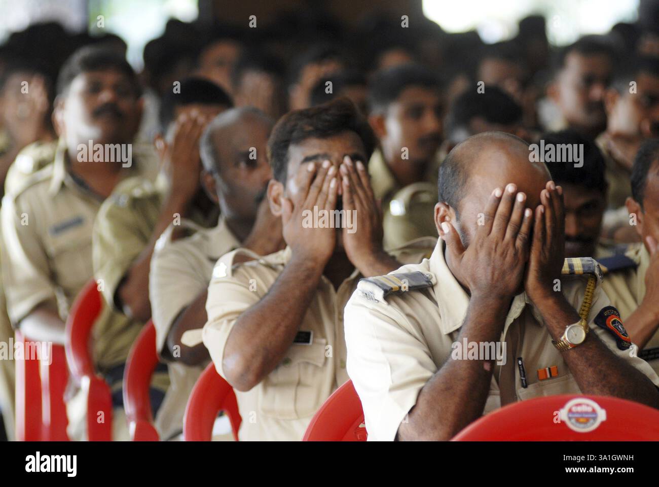 Mumbai police constables practice meditation techniques to ease off ...