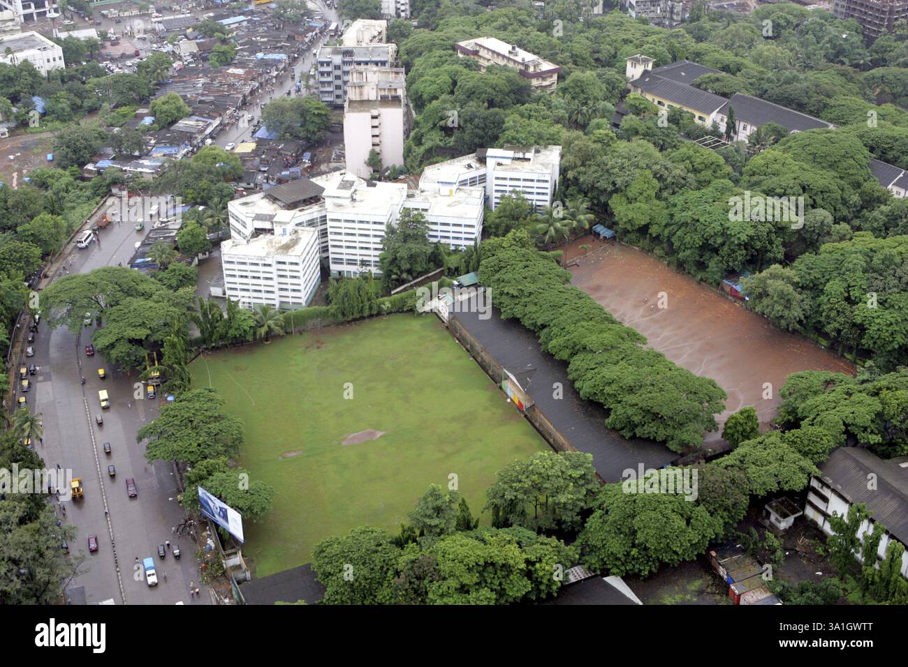 An aerial view Holy Family High School ground at the Andheri east ...