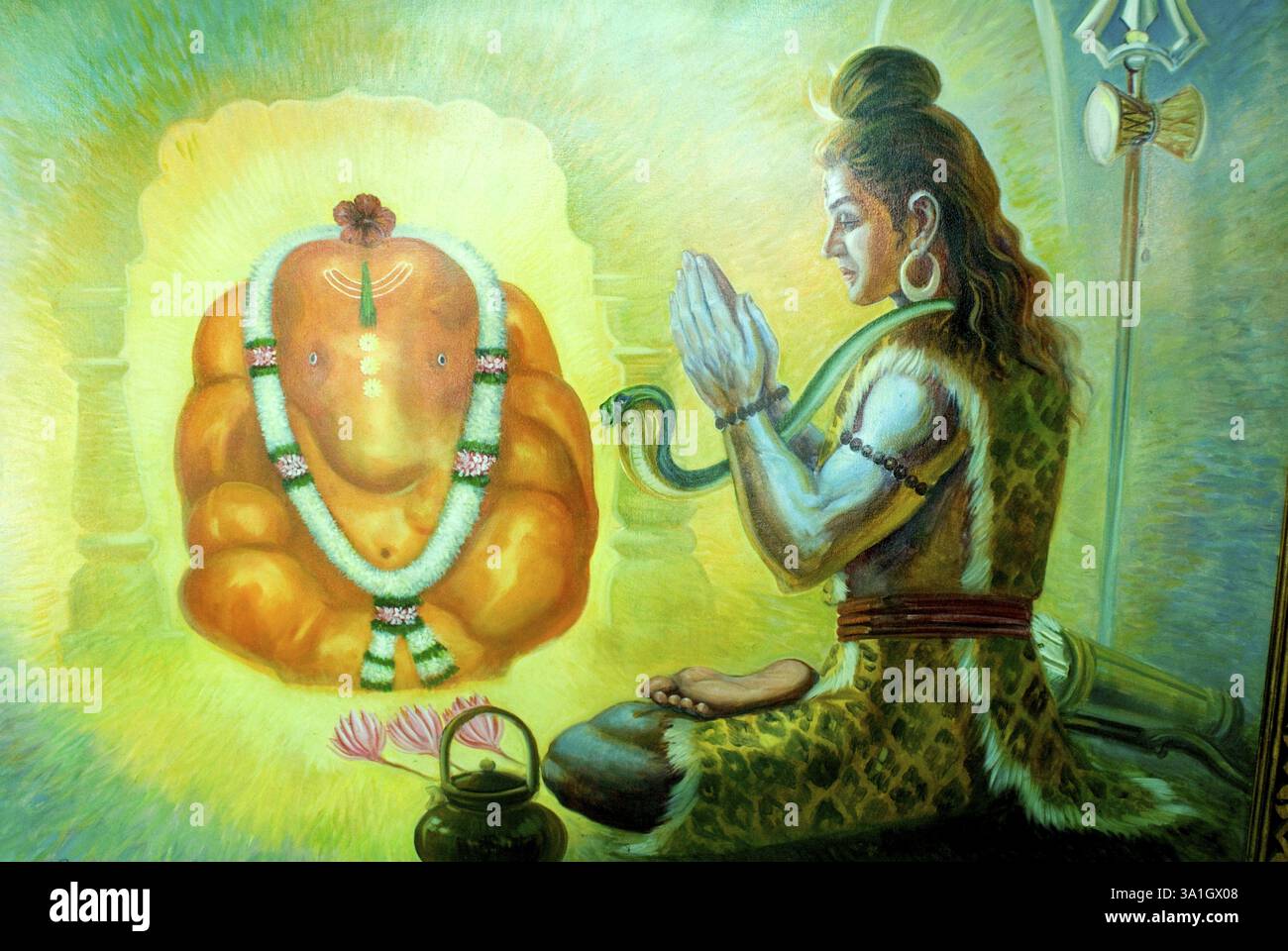 God Shiva worshipping Ganesha at Ashtvinayak Shri Mahaganpati ...