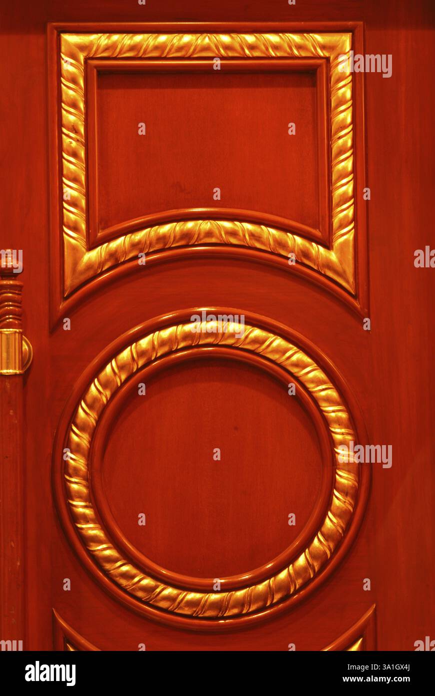 Interior, door design in rope form painted with brown golden color, ITC ...