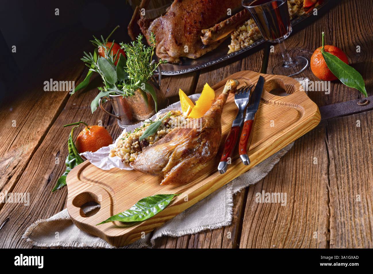 Fried crispy roasted duck legs Stock Photo - Alamy