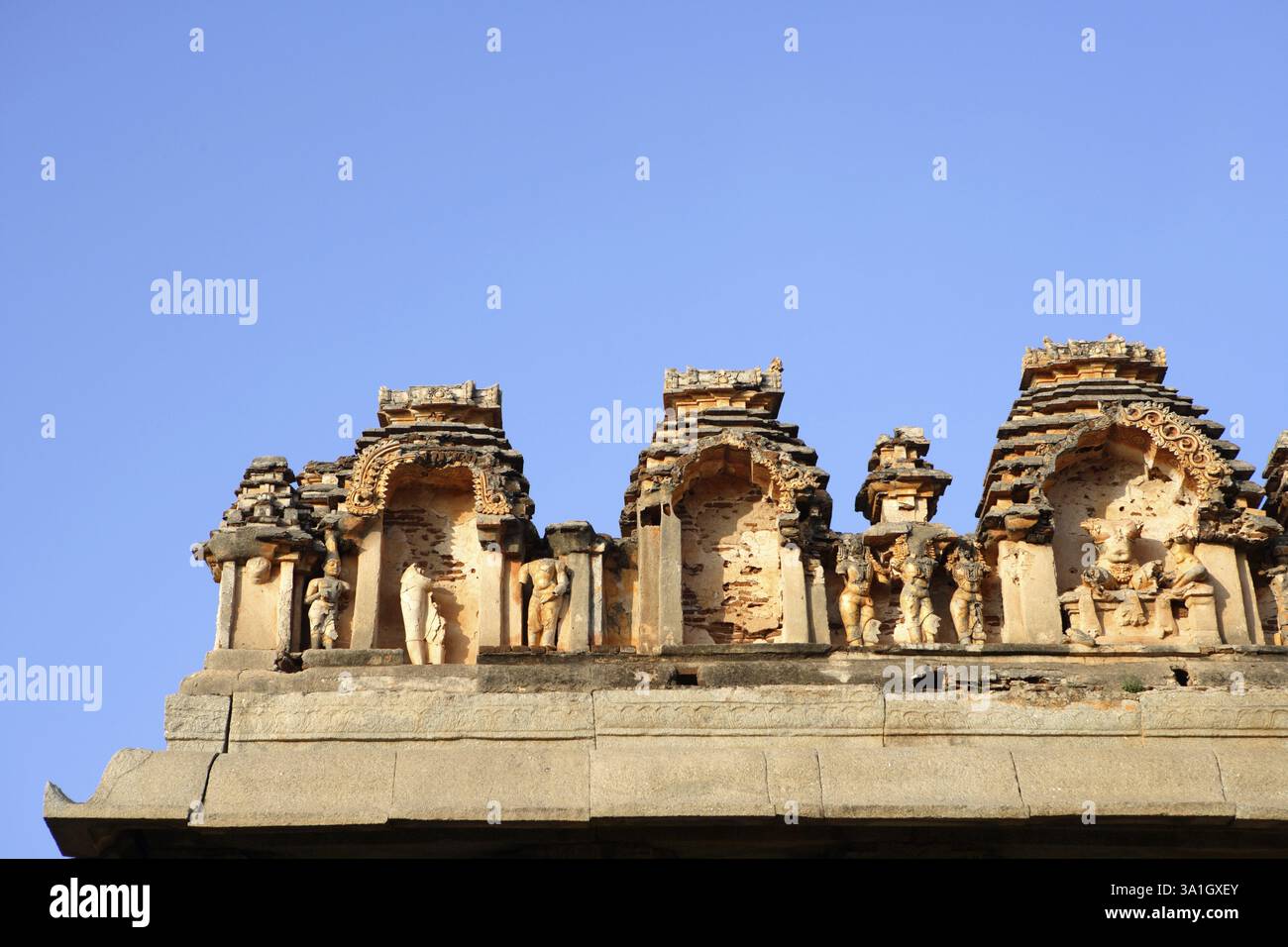 Carved top of Raghunatha Temple, Malyavanta hill, Hampi, Vijayanagar ...