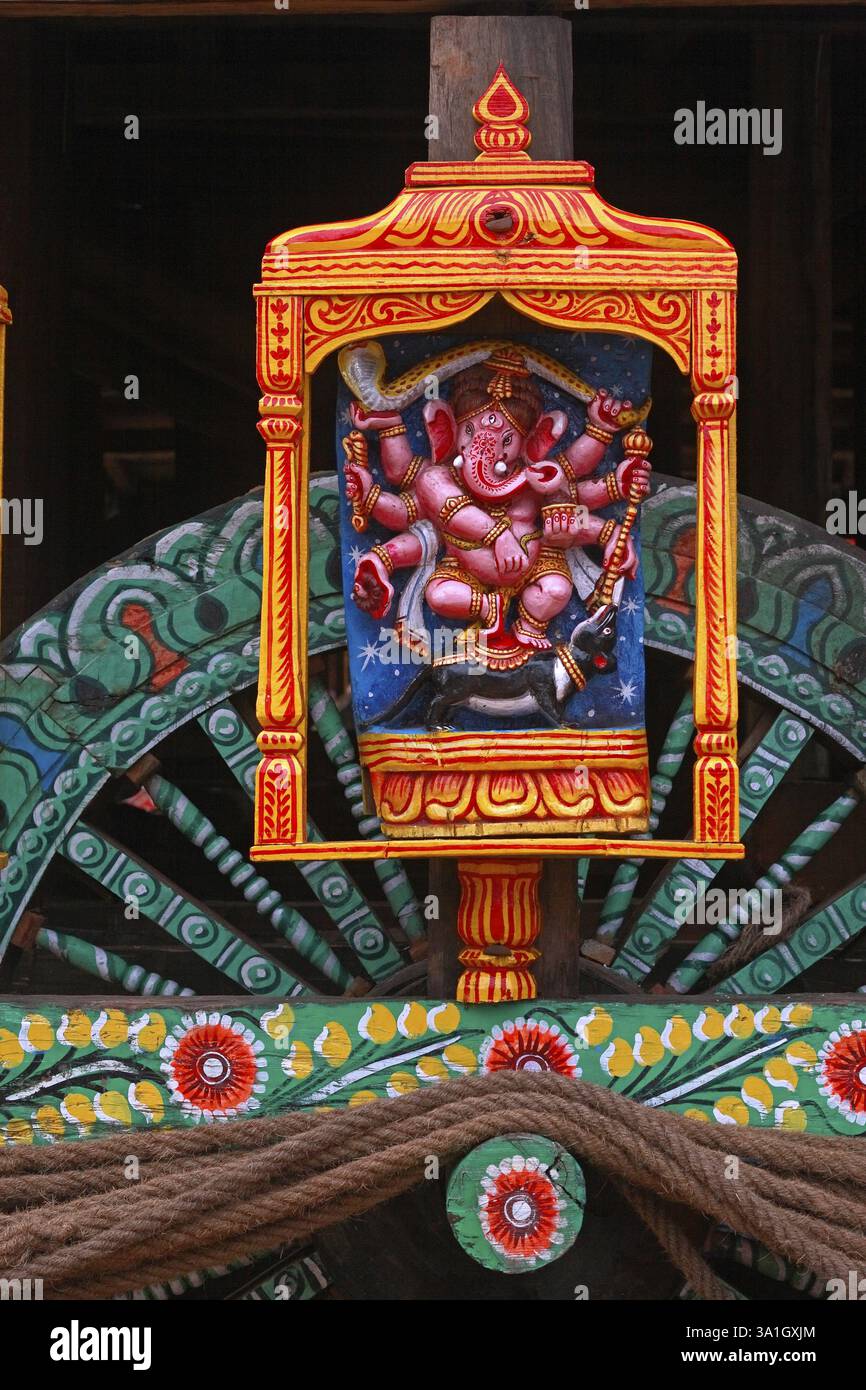 God statue on Rath yatra or Cart festival of Jagannath, Puri, Orissa ...