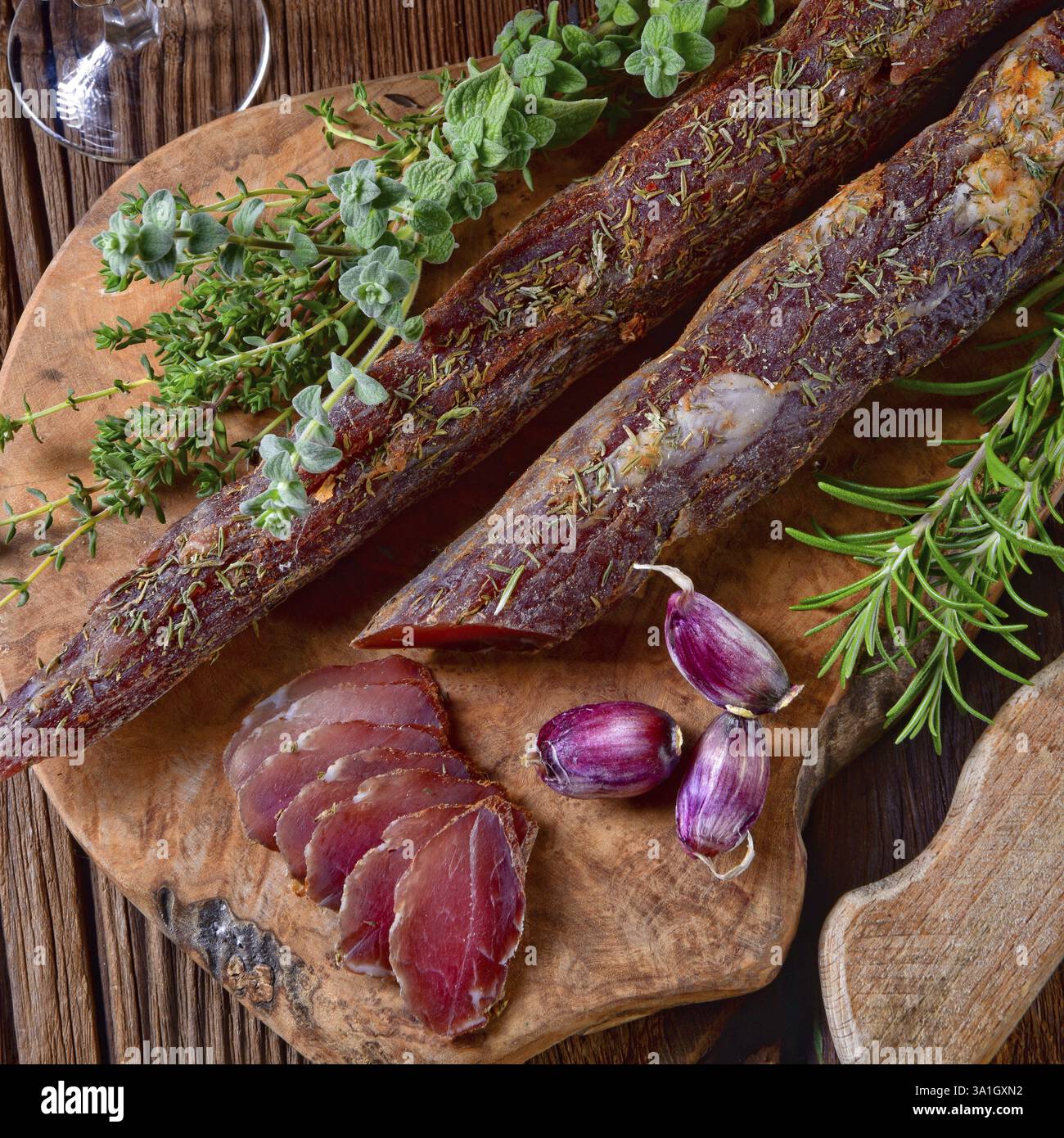 Dried sirloin with herbs de provence Stock Photo - Alamy