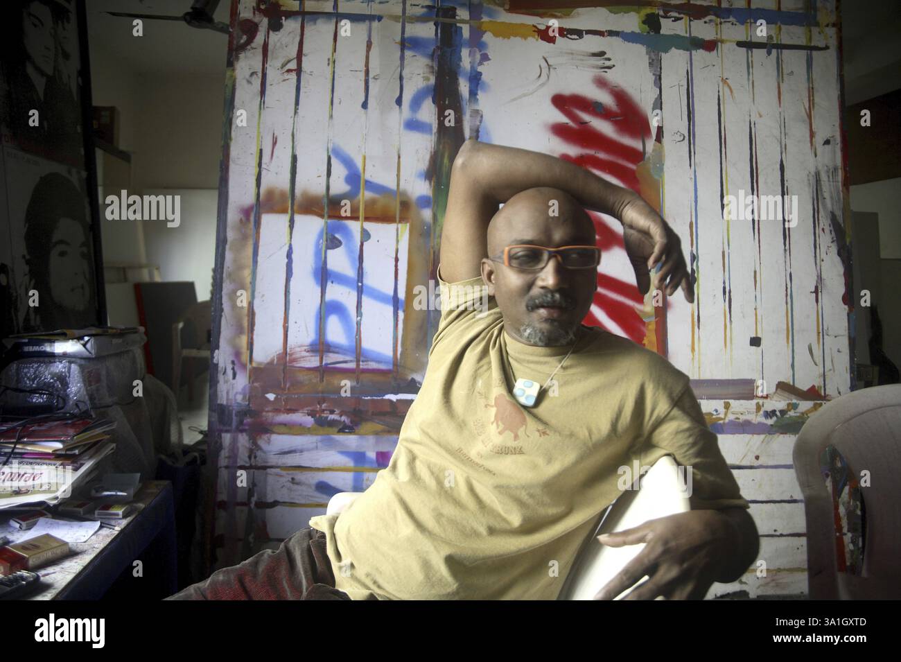 Contemporary South Asian Indian Artist Bose Krishnamachari painting in ...