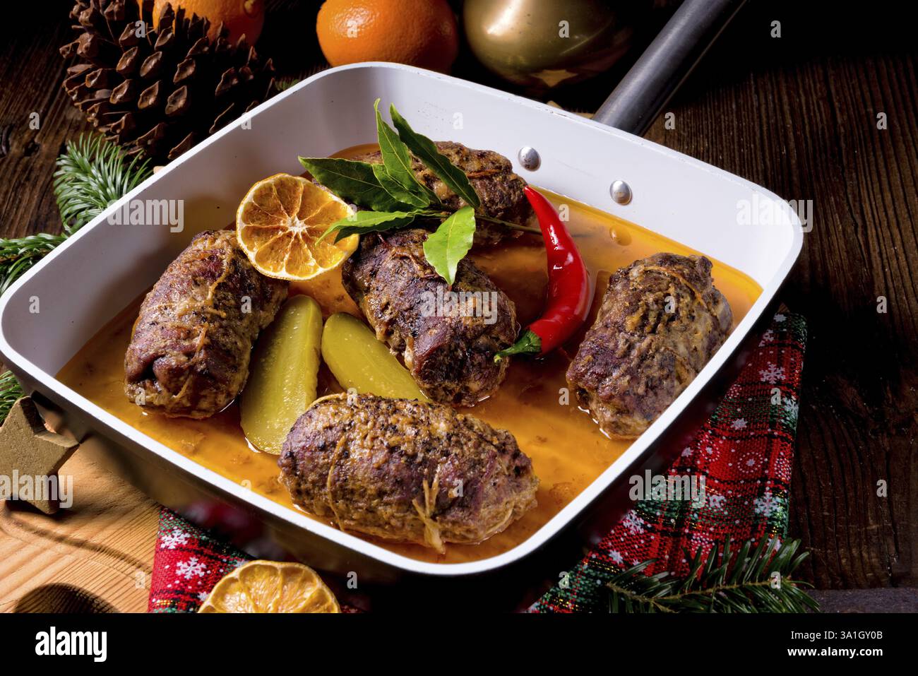 Beef rolls from the oven Stock Photo - Alamy