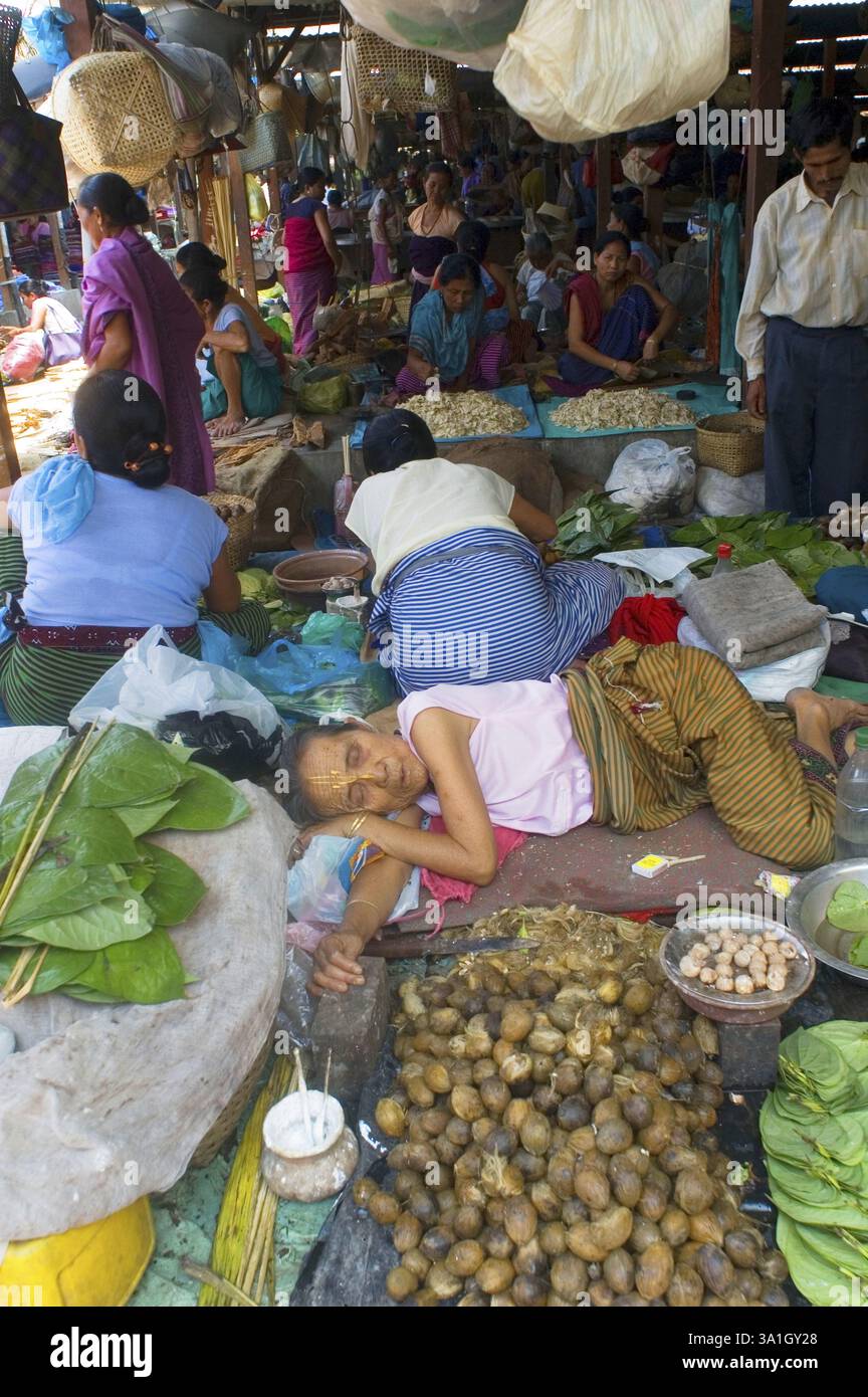 Women's market, Khwairamband, Imphal, Manipur, India, Asia Stock Photo ...