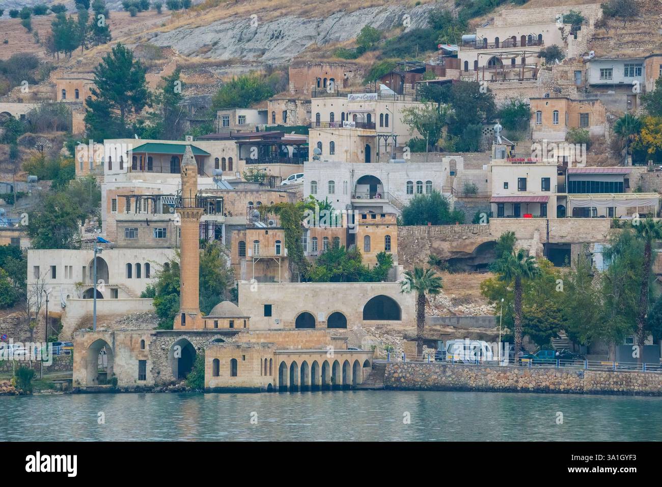 Halfeti, Turkey, Turkiye. View of the Town and the Grand Mosque from ...