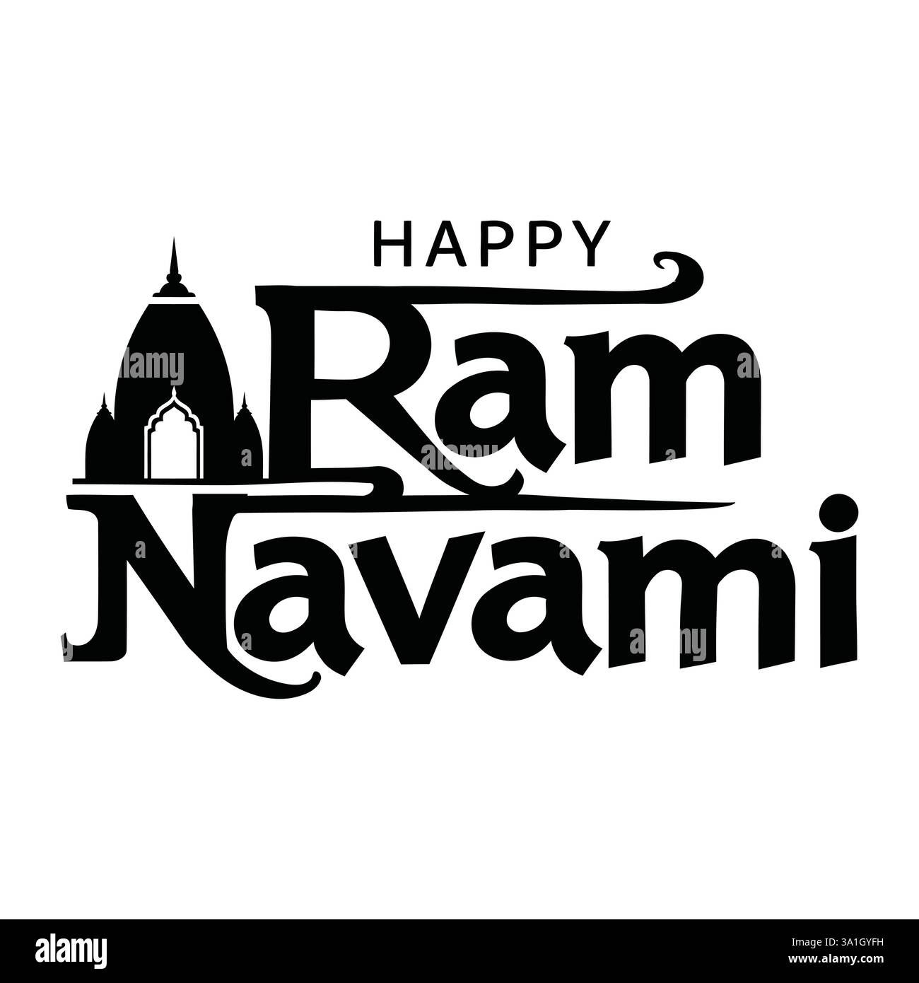 Happy Ram Navami festival of India. Happy Ram Navami typography vector ...