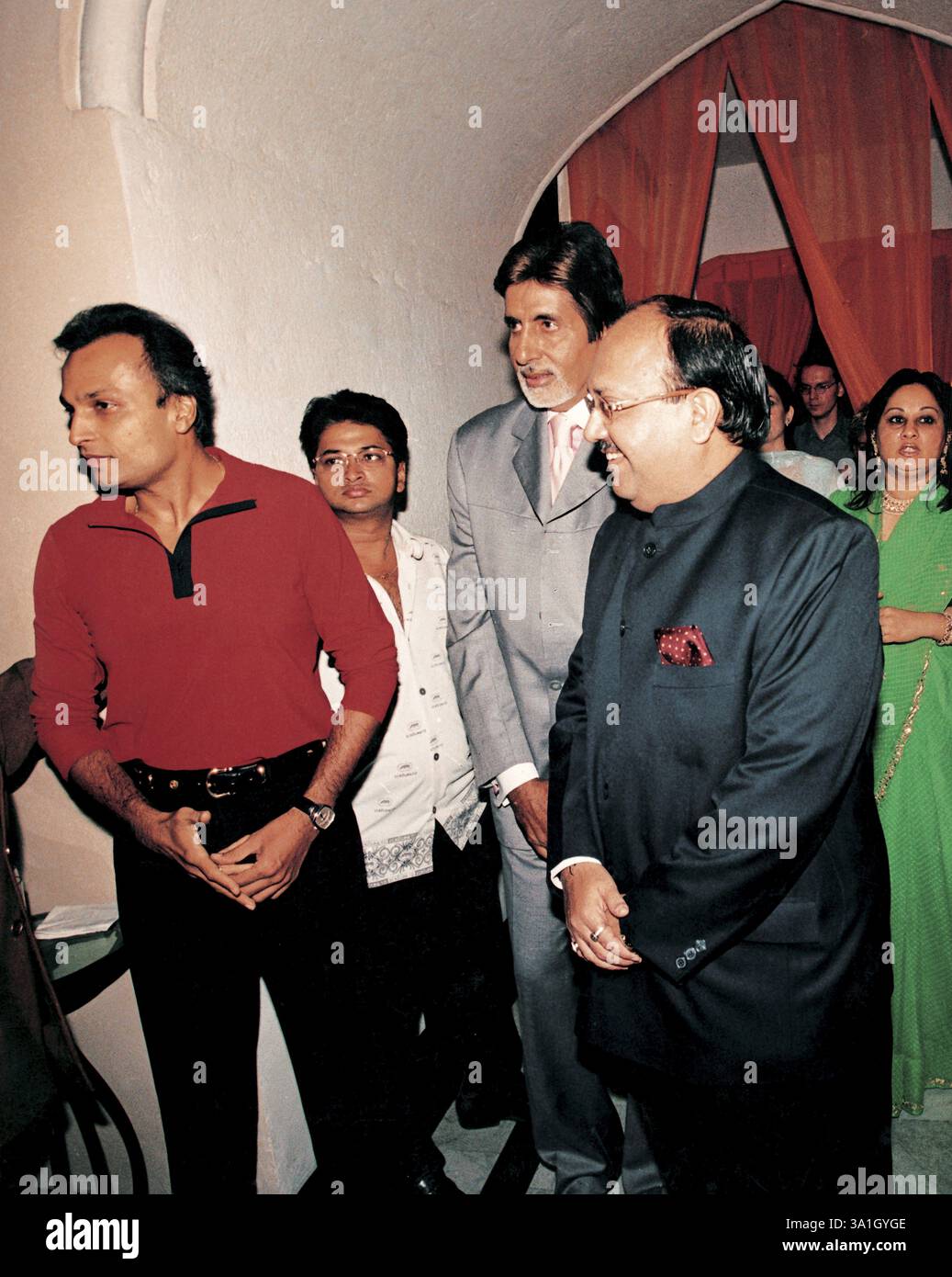 South Asian Indian industrialist Anil Ambani, actor Amitabh Bachchan ...