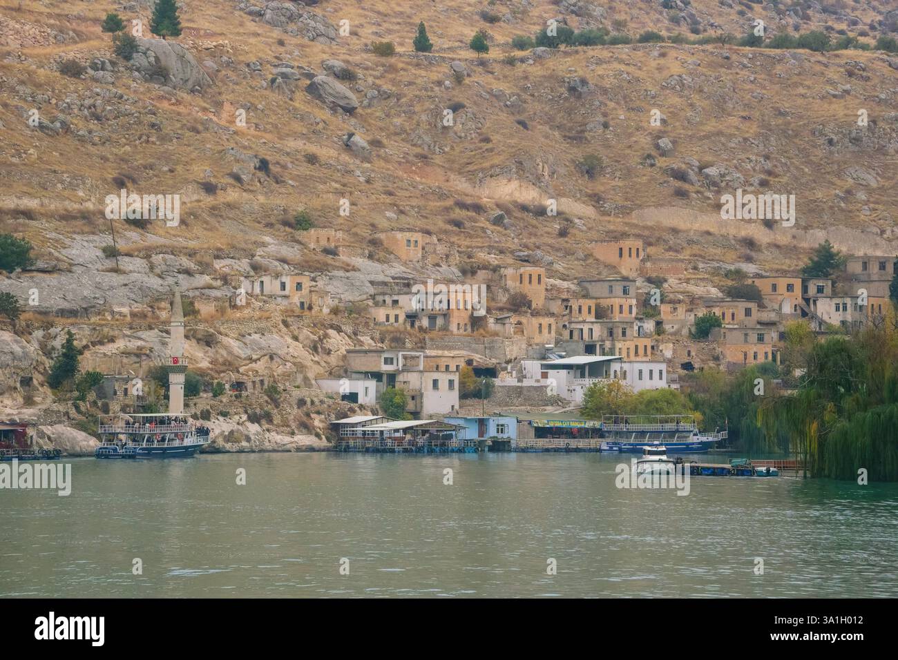 Turkey, Turkiye. Partially Submerged Halfeti and Minaret of Batik ...
