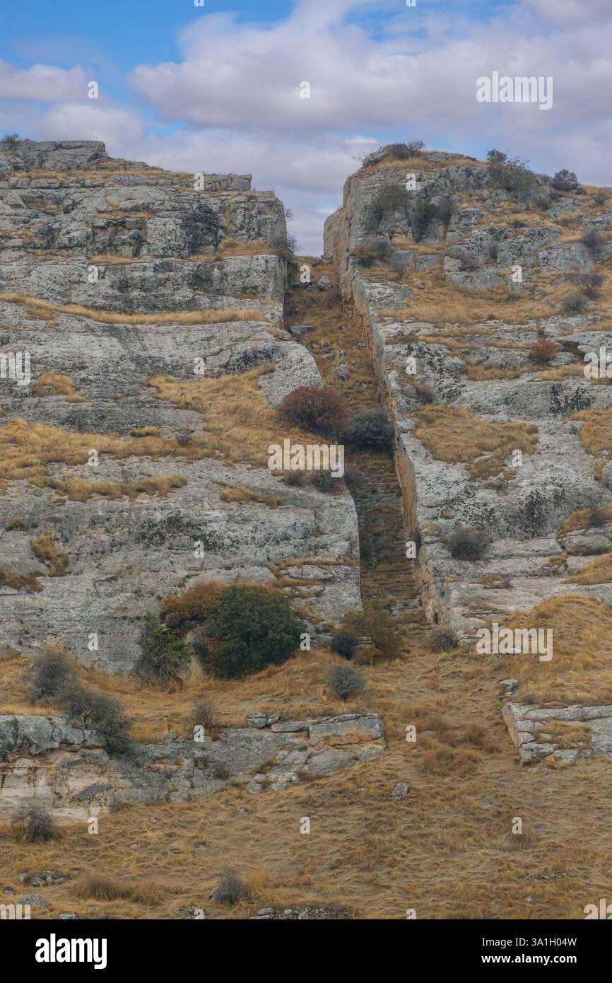 Halfeti, Turkey, Turkiye. Passageway Carved out of the Rock at Rumkale ...
