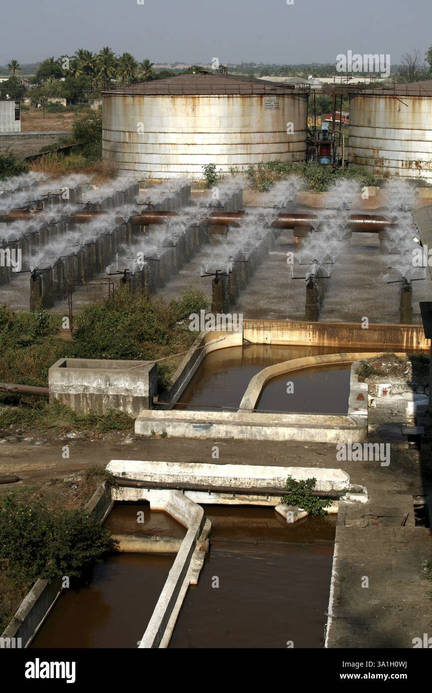 Cooling water plant at the sugar factory in Sangli, Maharashtra, India ...