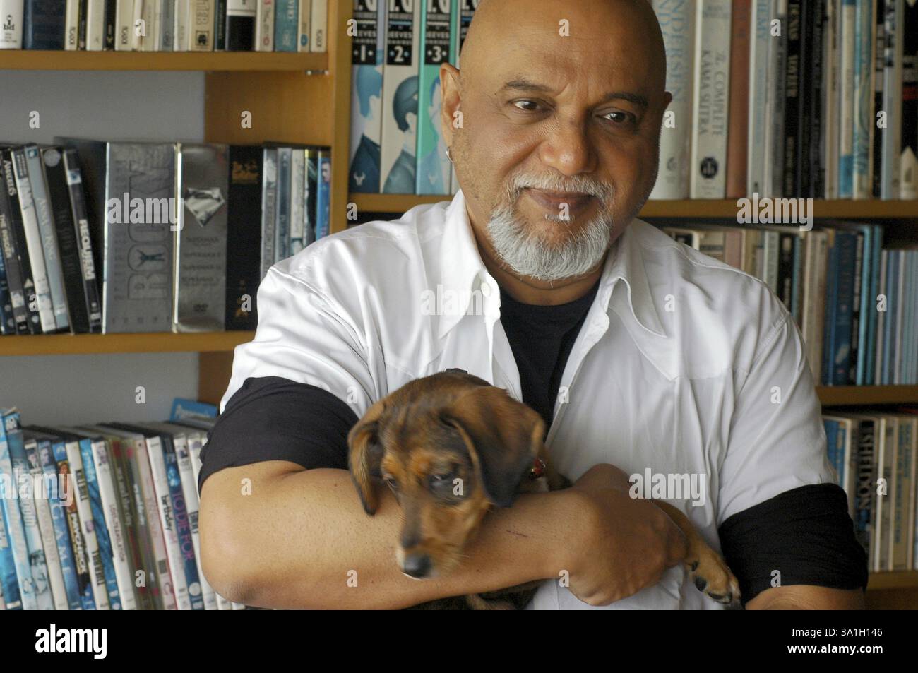 South Asian Indian journalist MP Pritish Nandy at his residence, Bombay ...