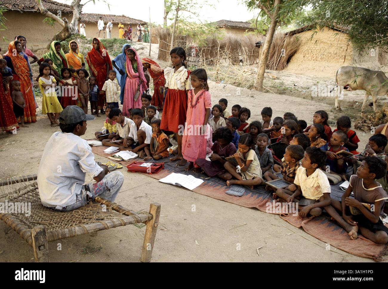 Rural children studying in school, Ngo Mahila Vikas Samity, Rajouli ...