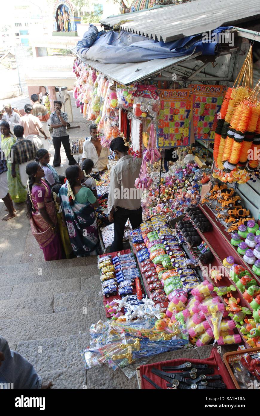 Shops at the steps, Palani, Tamil Nadu, India, Asia Stock Photo - Alamy