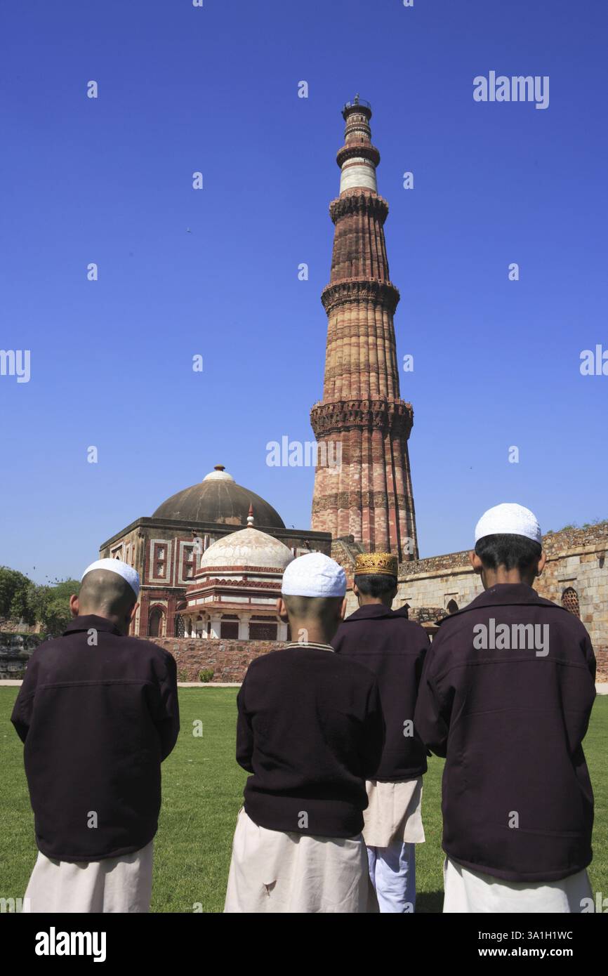Children doing Namaz in front of Alai Darwaza, Imam Zamin's tomb and ...