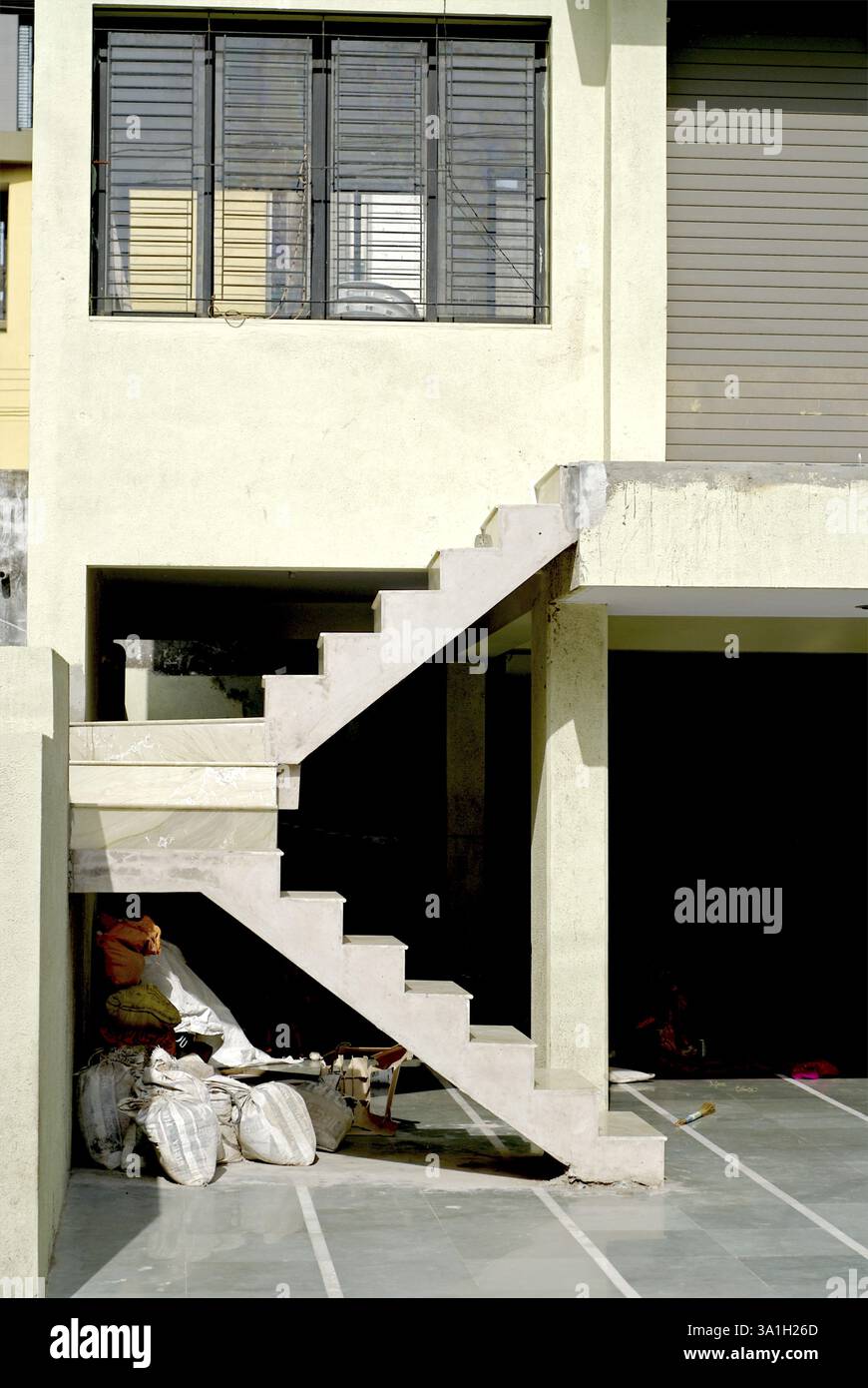 Stair case of a building at Rajkot, Gujarat, India, Asia Stock Photo ...